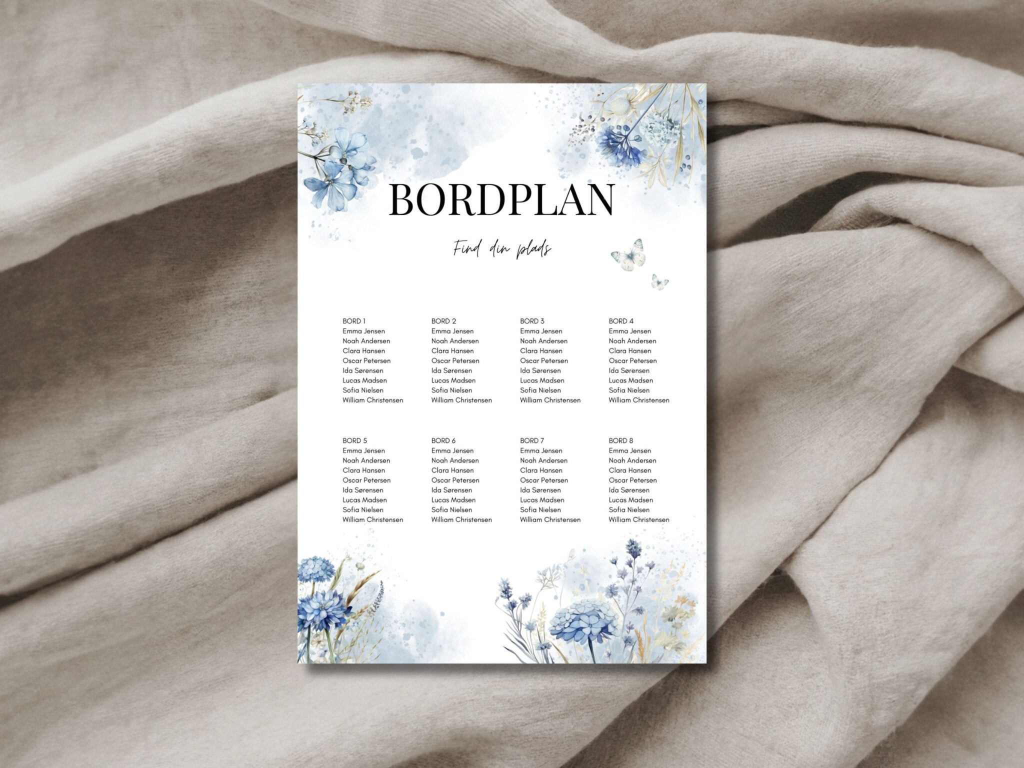 Bordplan til konfirmation | Rediger i Canva